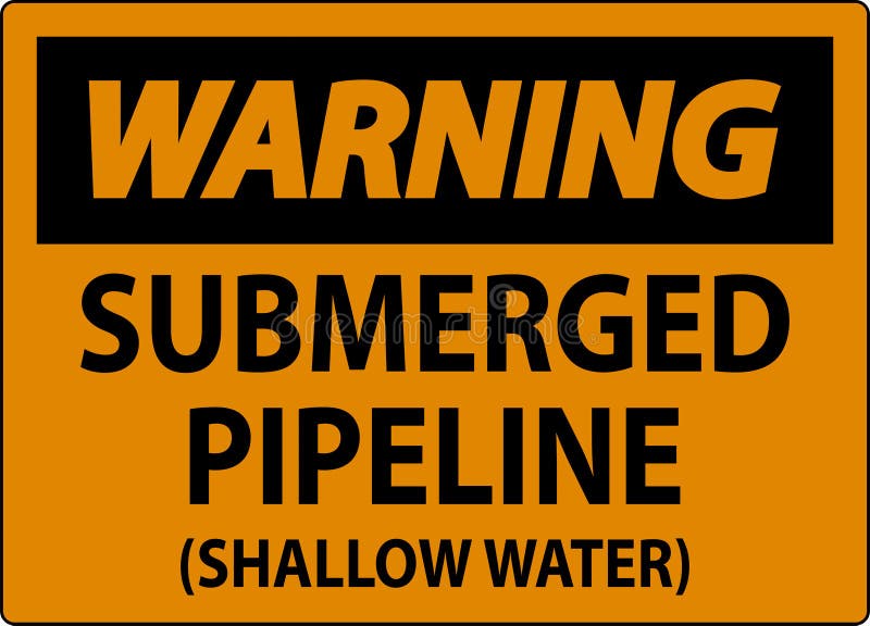 Warning Sign Submerged Pipeline (Shallow Water Stock Vector ...