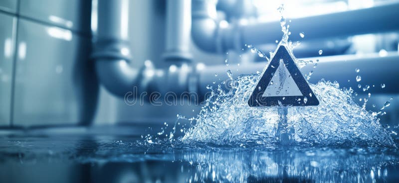 Warning Sign Submerged in Water, Indicating Potential Hazard in ...