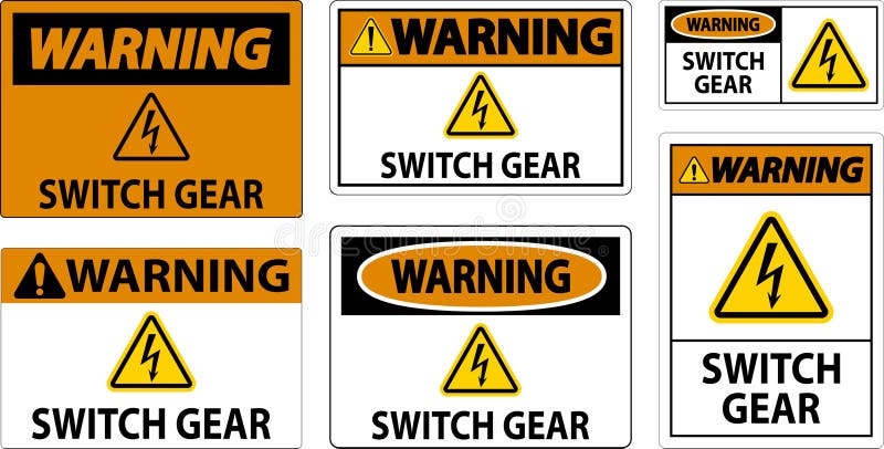 Warning Sign, Switch Gear Sign Stock Vector - Illustration of beware ...