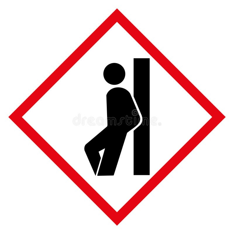 Warning Sign To Be Careful of Leaning Against the Wall. Illustration ...