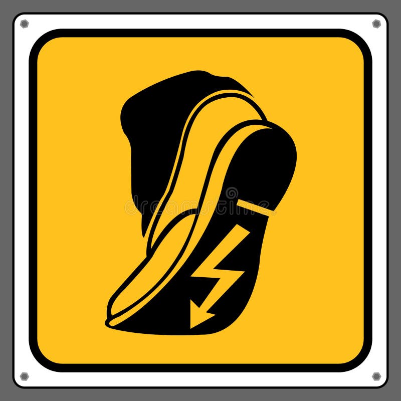 Warning Sign To Use Anti-static Shoes.,Caution Sign Stock Vector ...