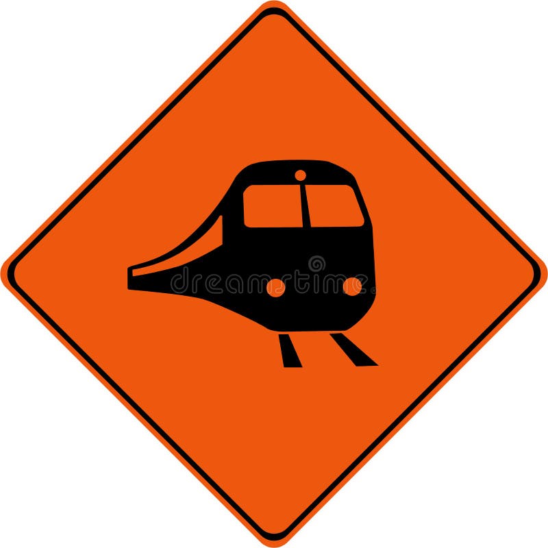 Warning sign with train stock illustration. Illustration of quadratic ...