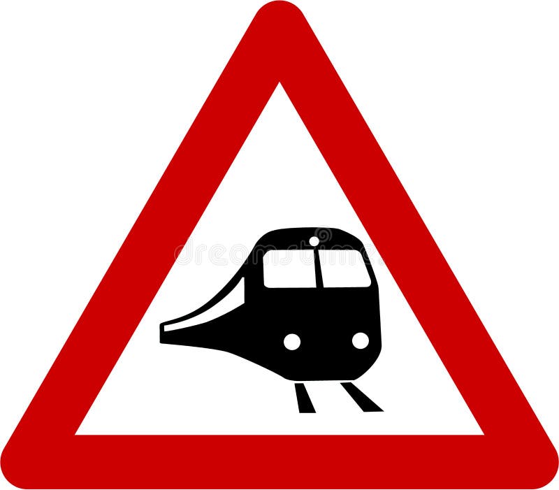 Warning sign with train stock illustration. Illustration of alert ...