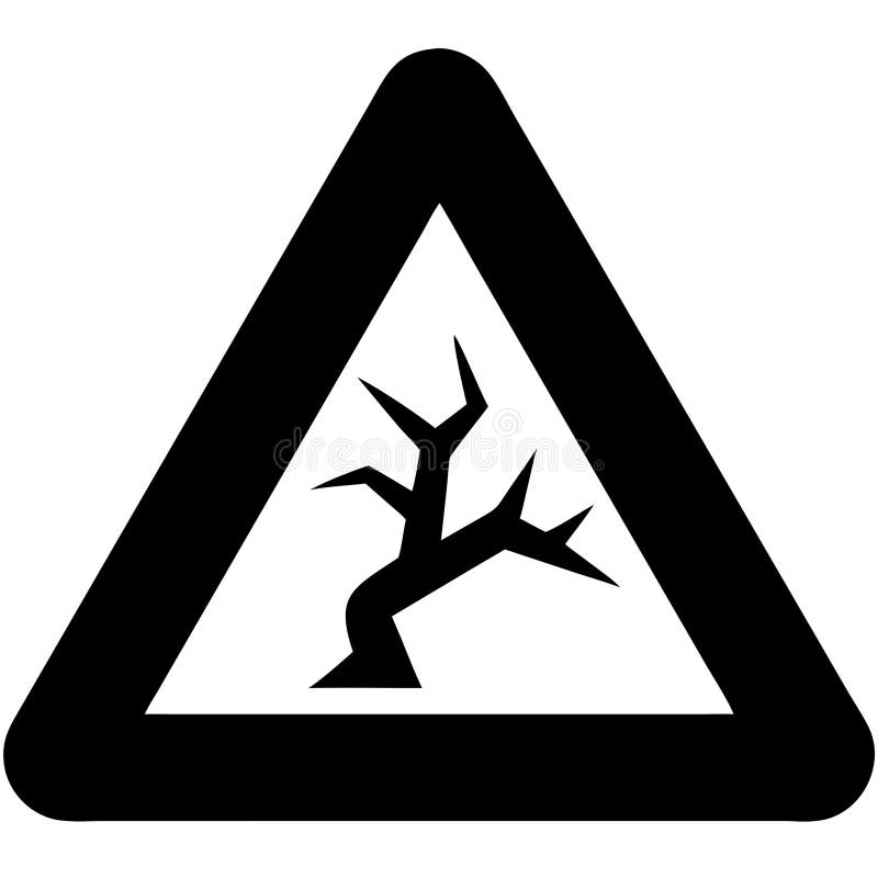 Warning Sign with Tree and Falling Branch Vector Illustration for ...