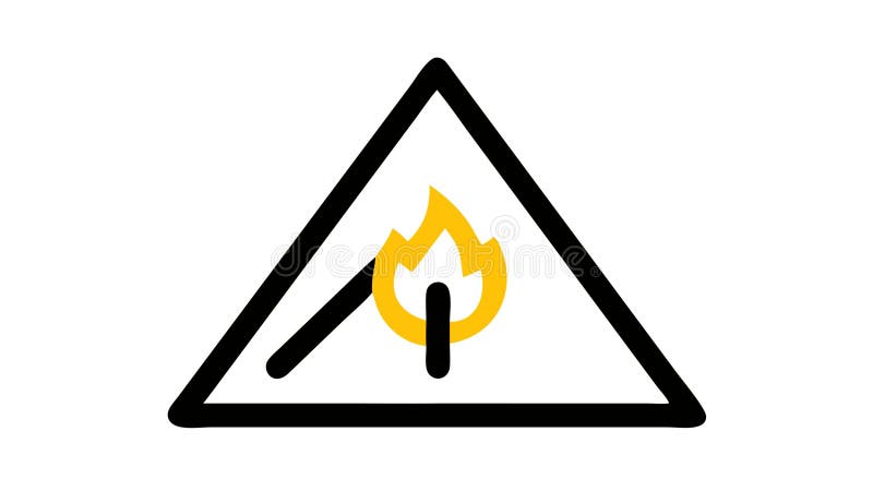 Warning Sign Triangle with Burning Match Fire Hazard , Vector Design ...
