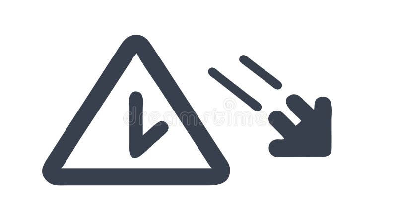 Warning Sign Triangle with Falling Object Hazard Graphic , Vector ...