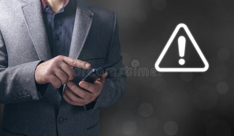 Warning sign in a triangle stock image. Image of press - 264235745