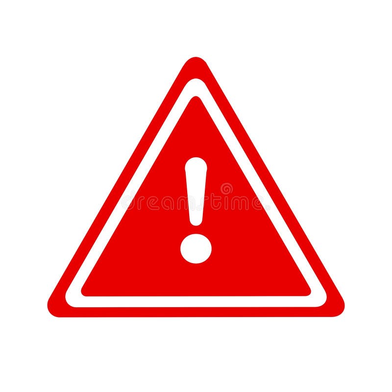 Red Warning Sign, Triangular Exclamation Danger, Stock Illustration ...