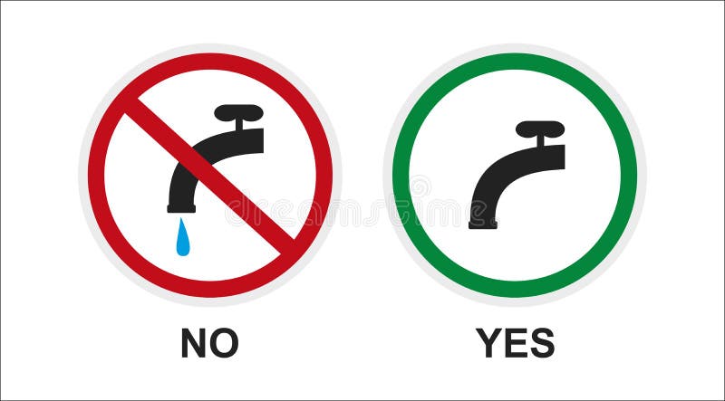 Warning Sign. Turn Off the Faucet Stock Vector - Illustration of ...