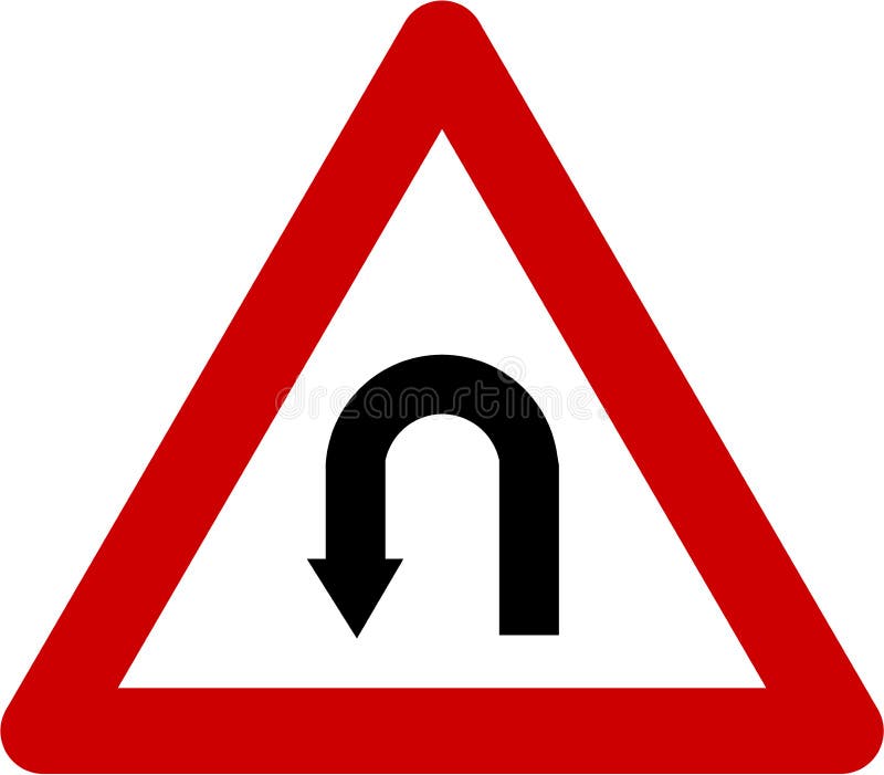 Red Dangerous Turn Sign Stock Illustrations – 216 Red Dangerous Turn ...