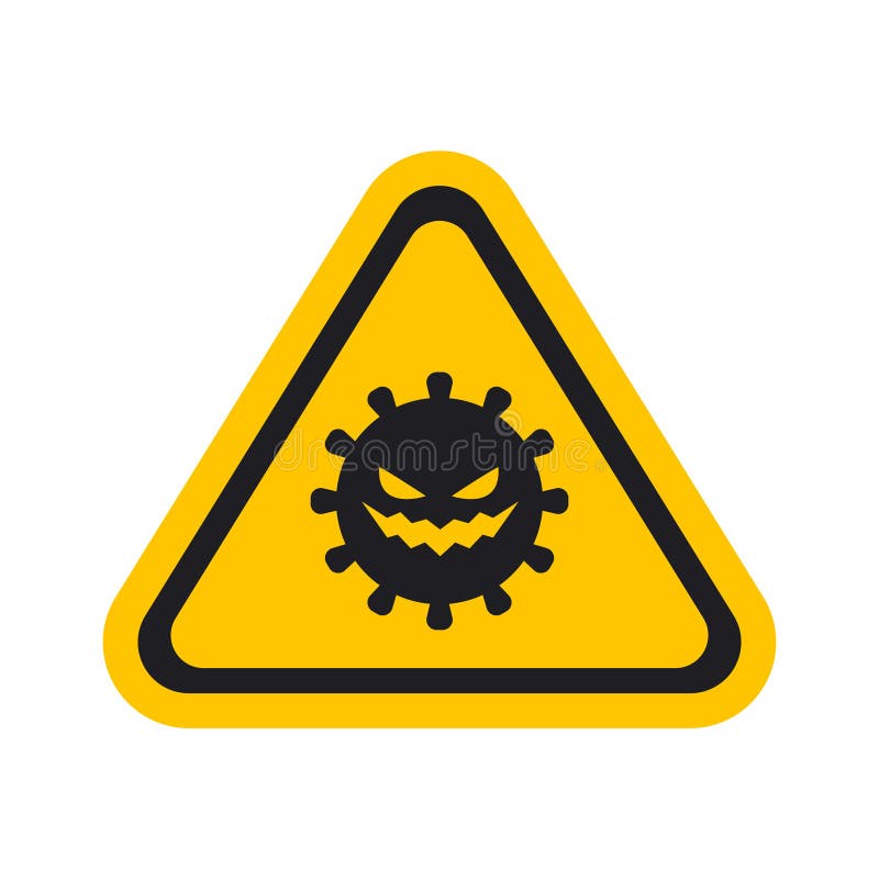 Warning Sign of Virus. Isolated Vector Illustration Stock Vector ...