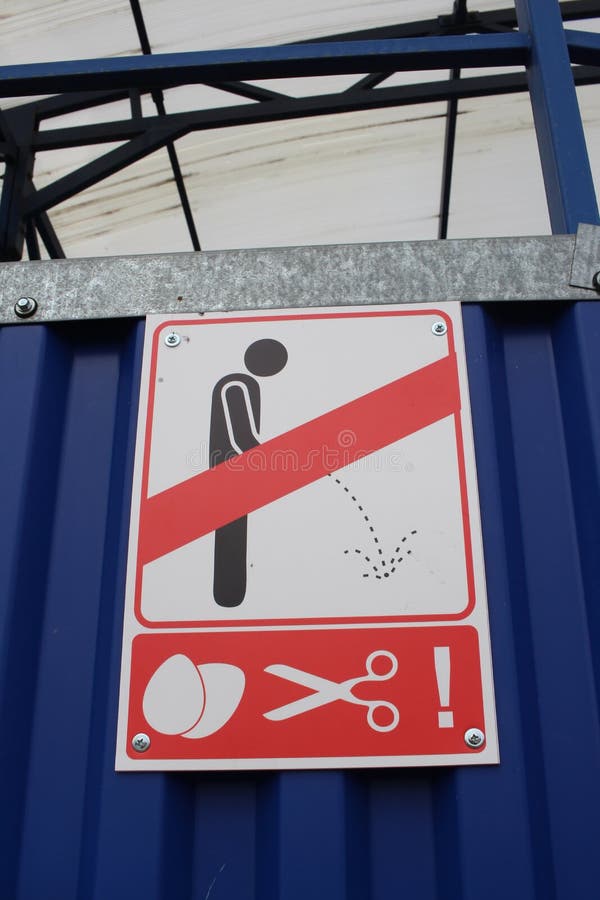 Warning Sign on the Wall Funny Image of a Person is Prohibited Stock ...