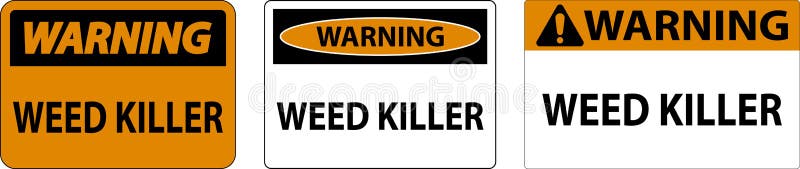 Warning Sign Weed Killer on White Background Stock Vector ...