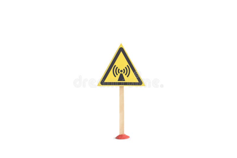 Warning Sign "working Mechanisms" in the Form of a Yellow Triangle on a ...