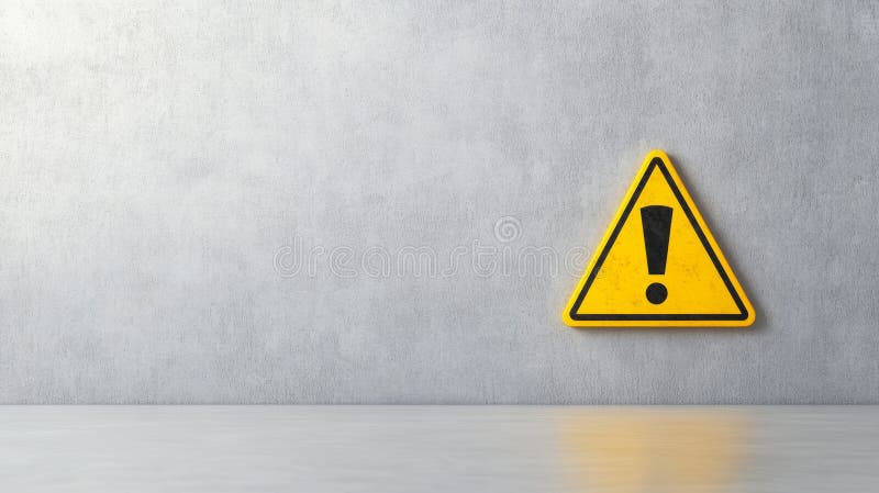 Warning Sign with Yellow Triangular Shape Displaying Exclamation Mark ...