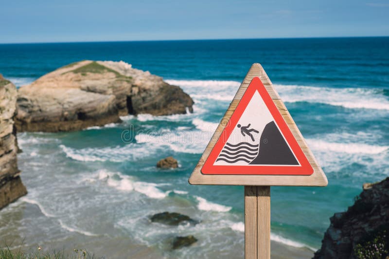 Warning Signal on the Coast Stock Photo - Image of ocean, safety: 61585438