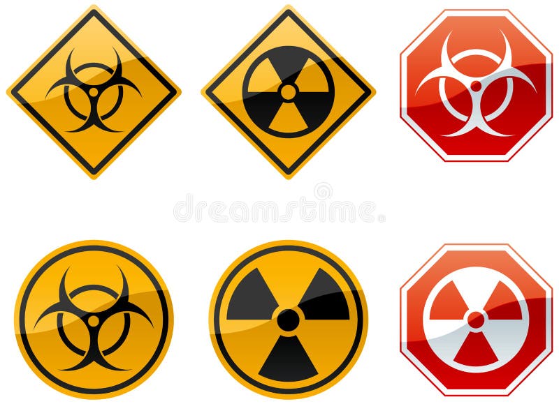 Warning signs stock vector. Illustration of radiation - 13032883