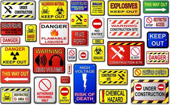 Warning Signs stock vector. Illustration of sign, stop - 14579859