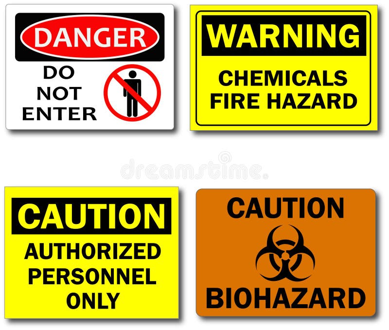 Warning Signs stock vector. Illustration of hazard, biohazard - 16549649