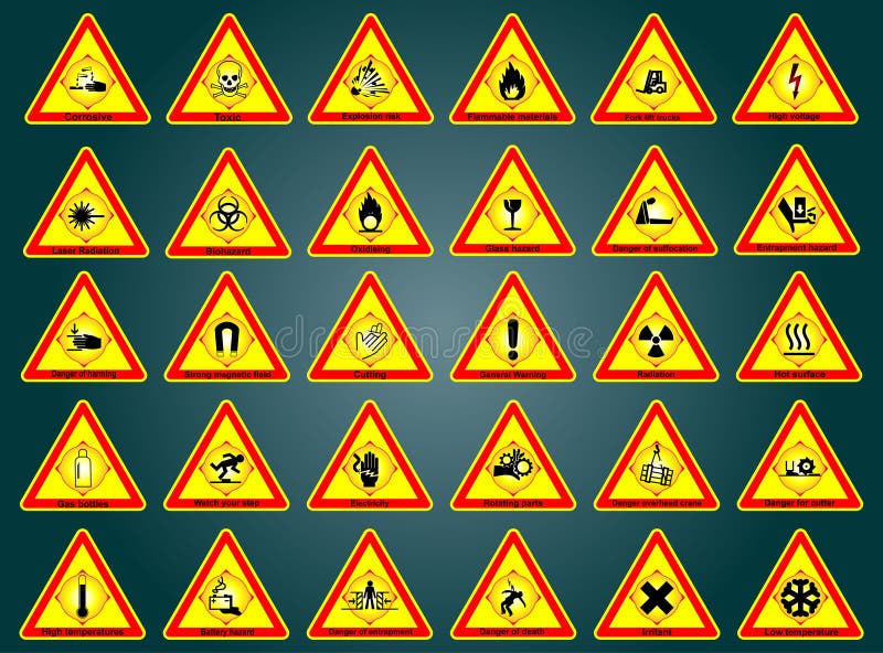 Warning signs stock vector. Illustration of protection - 19532472