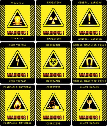 Yellow Warning Labels Stock Illustrations – 533 Yellow Warning Labels ...