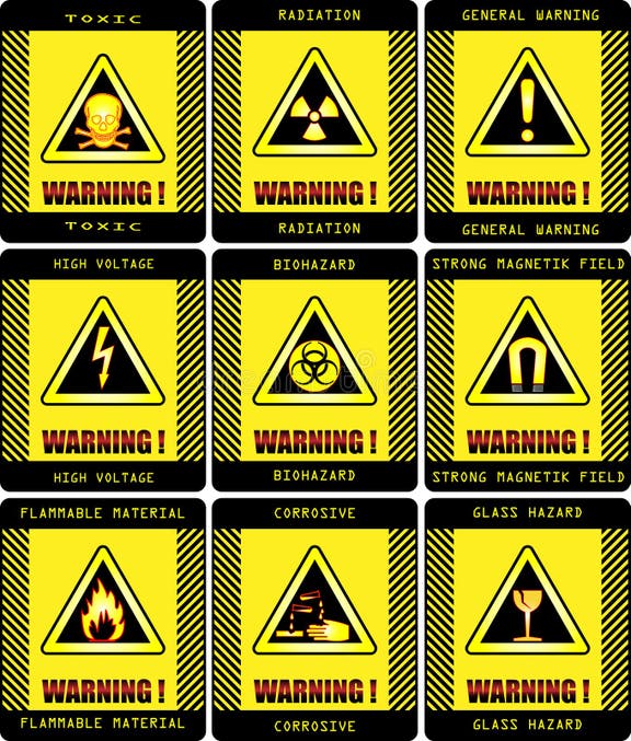 Yellow Warning Labels Stock Illustrations – 533 Yellow Warning Labels ...