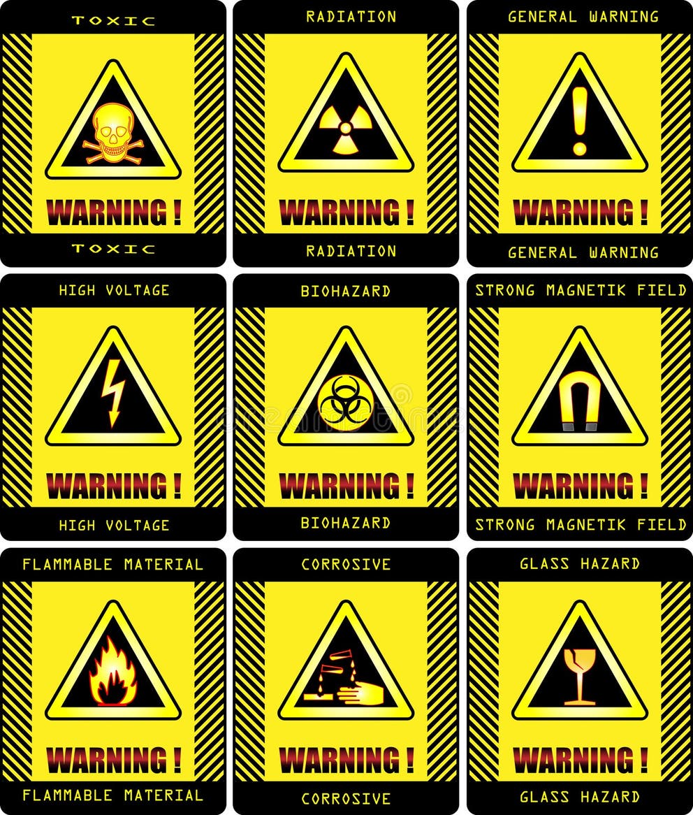Yellow Warning Labels Stock Illustrations – 533 Yellow Warning Labels ...
