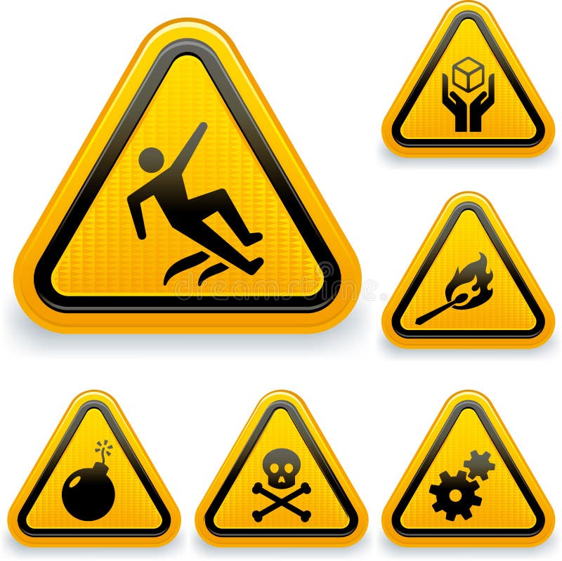 Warning of risk of falls stock vector. Illustration of pictogram - 66827744