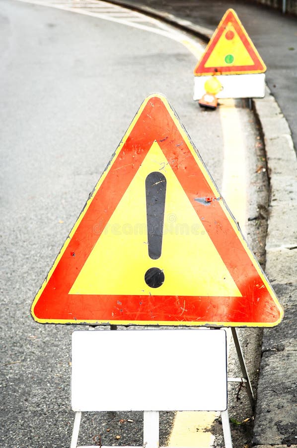 Warning signs stock image. Image of construction, stoplight - 29548827