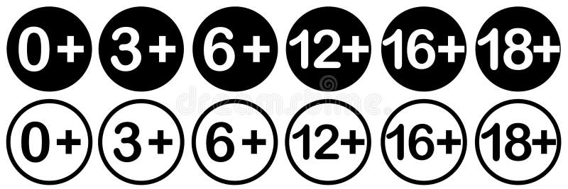 Warning Signs of Age. Information Icon Vector. Illustration for Game ...