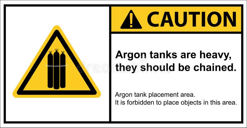 Warning Signs about Argon Tanks,Caution Sign Stock Vector ...