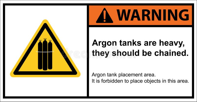 Warning Signs about Argon Tanks,Warning Sign Stock Vector ...