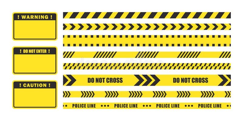 Warning Signs. Attention Sign. Construction Tapes and Warning Shields ...