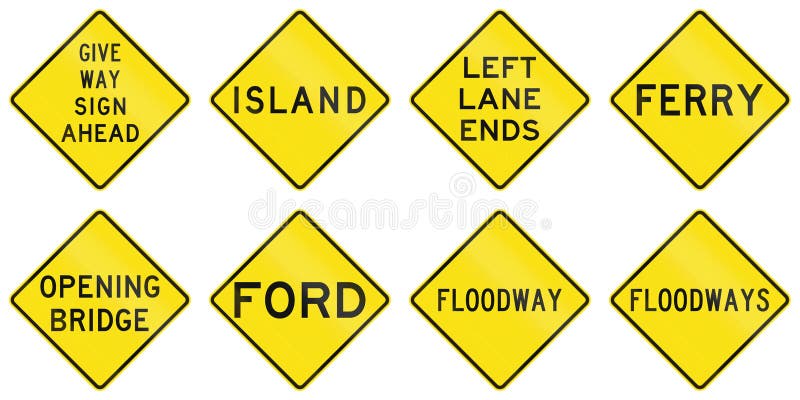 Warning Signs in Australia stock illustration. Illustration of ...