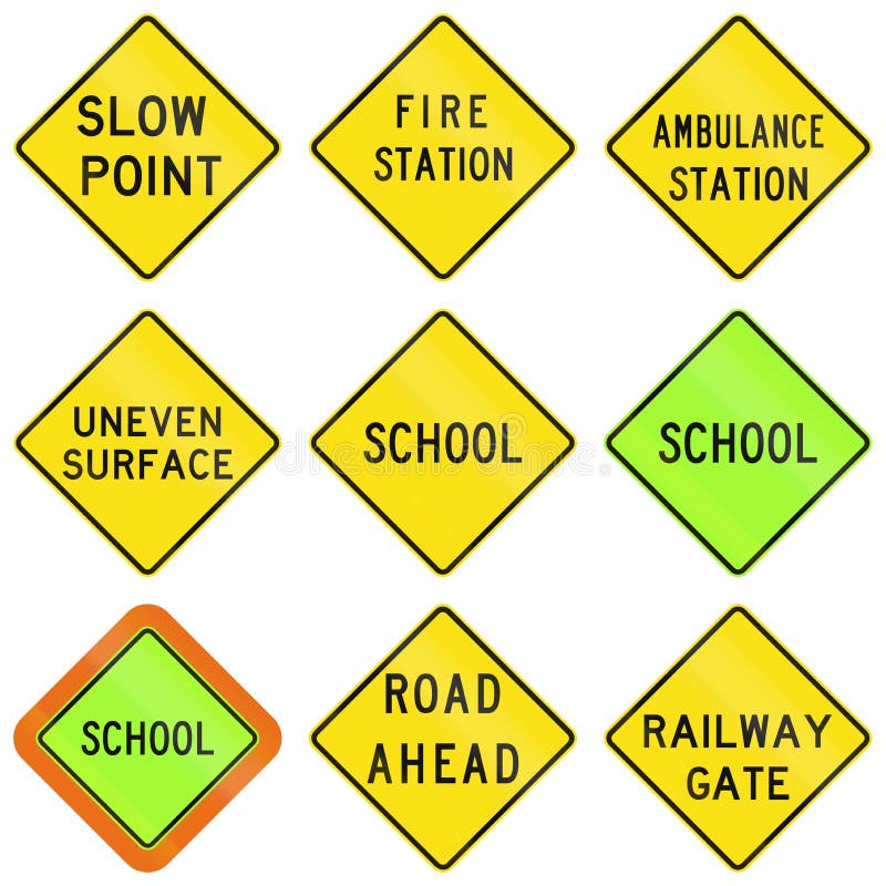Warning Signs in Australia stock illustration. Illustration of graphic ...