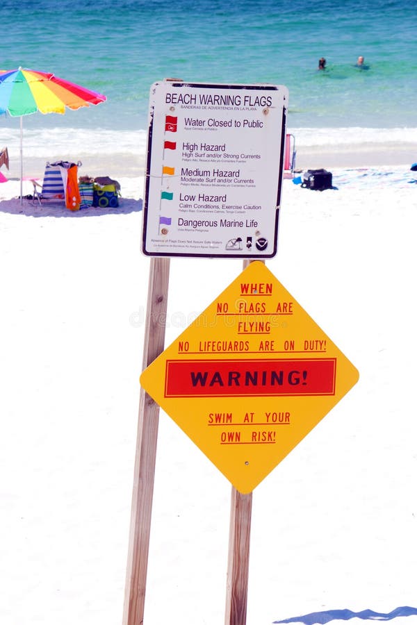 Warning Signs stock image. Image of sign, symbol, beach - 64990319