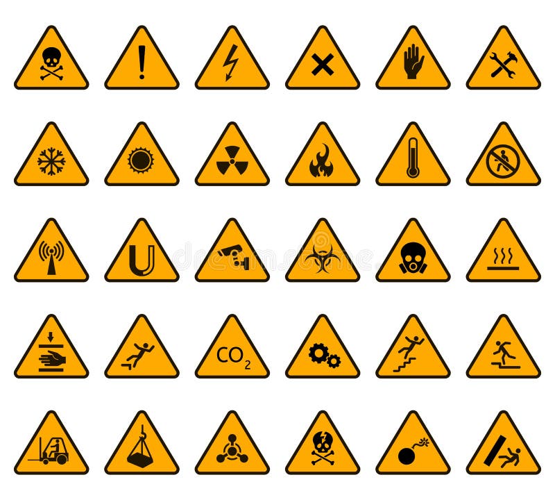 Warning Signs. Caution Attention Warning Yellow Sign, Danger High ...