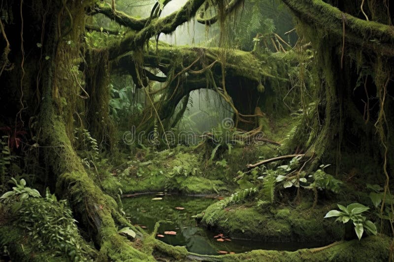 Warning Signs Covered in Vines and Moss Stock Illustration ...