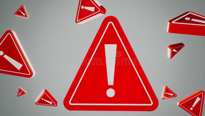 Warning Signs in 3D with High Quality on White Background Isolated ...