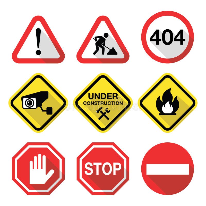 Warning Signs stock vector. Illustration of sign, stop - 14579859