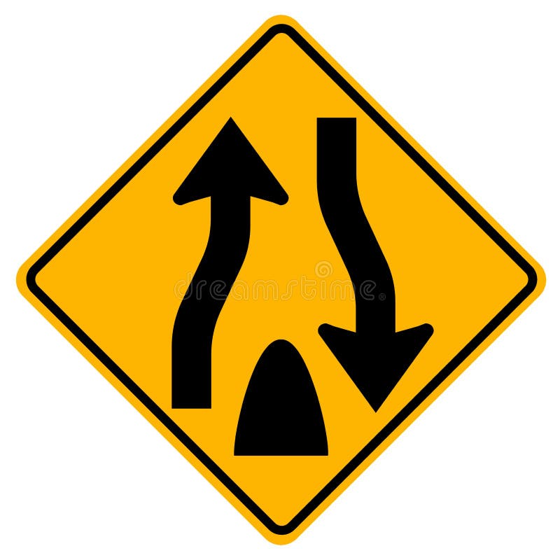 End Divided Highway Sign