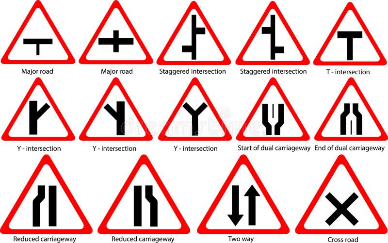 Warning Signs Editable Adobe Illustrator Vector Set Stock Vector ...