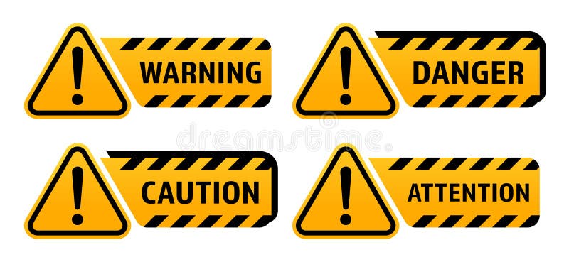 Warning Signs with Exclamation Mark. Warning Sign, Danger Sign, Caution ...
