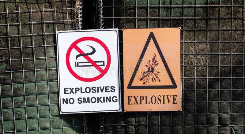 Explosive Danger Warning Signs Stock Illustration - Illustration of ...