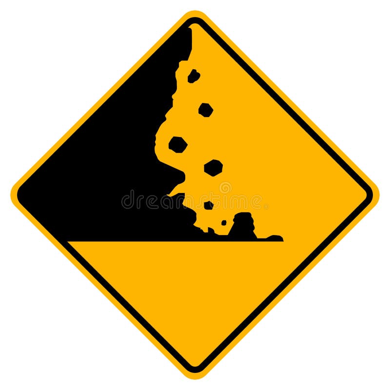 Falling Rocks Warning Sign. Vector Illustration Decorative Design Stock ...
