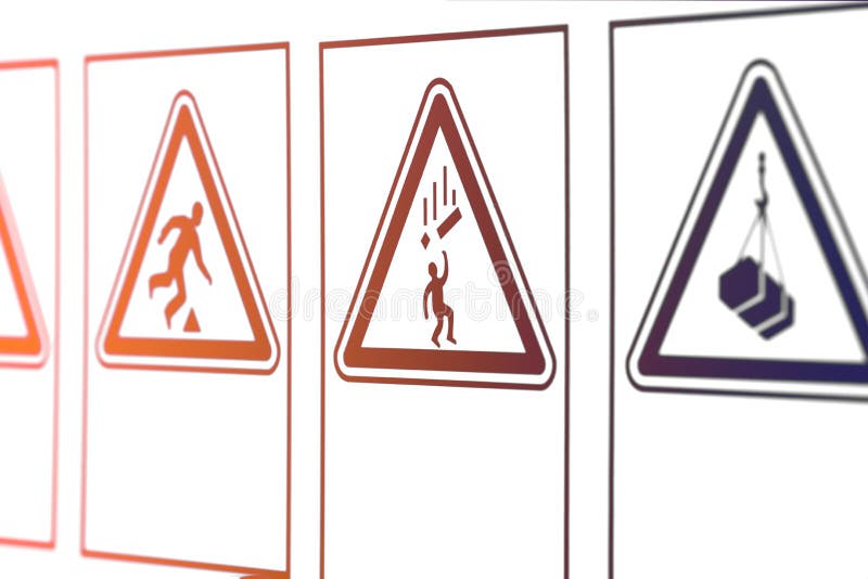 The Warning Signs in the Form of a Triangle Stock Image - Image of ...