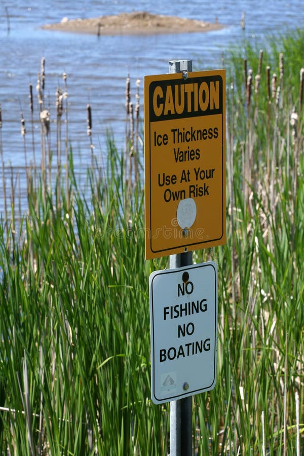 Warning Signs In Marsh Picture. Image: 5337352