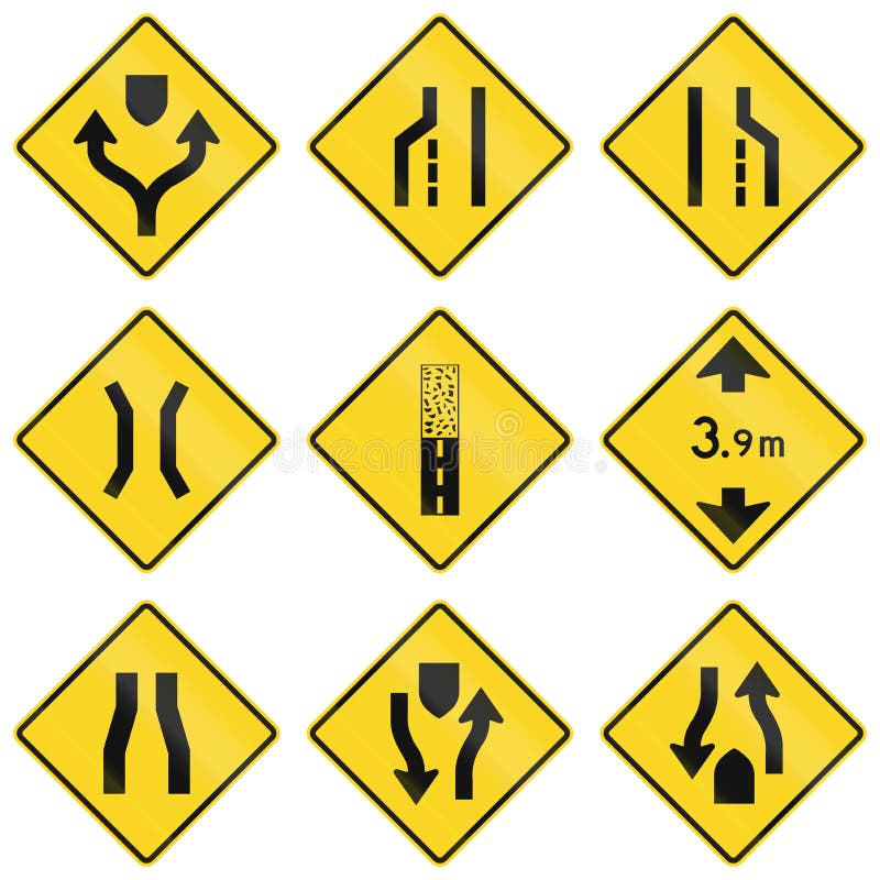 Warning Signs in Ontario - Canada Stock Illustration - Illustration of ...