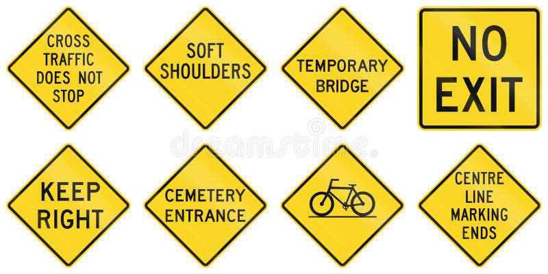 Warning Signs in Ontario - Canada Stock Illustration - Illustration of ...