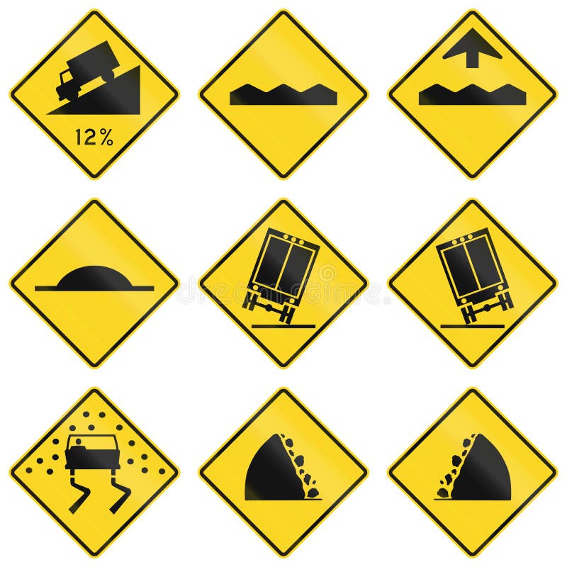 Warning Signs in Ontario - Canada Stock Illustration - Illustration of ...